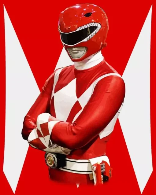 Red Power Ranger Diamond Painting - DiamondPaintingKitsCanada.COM
