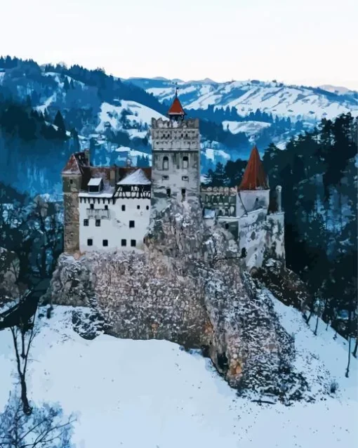 Bran Castle Romania Diamond Painting - DiamondPaintingKitsCanada.COM