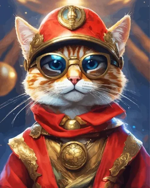 Cool General Cat Art Diamond Painting - DiamondPaintingKitsCanada.COM